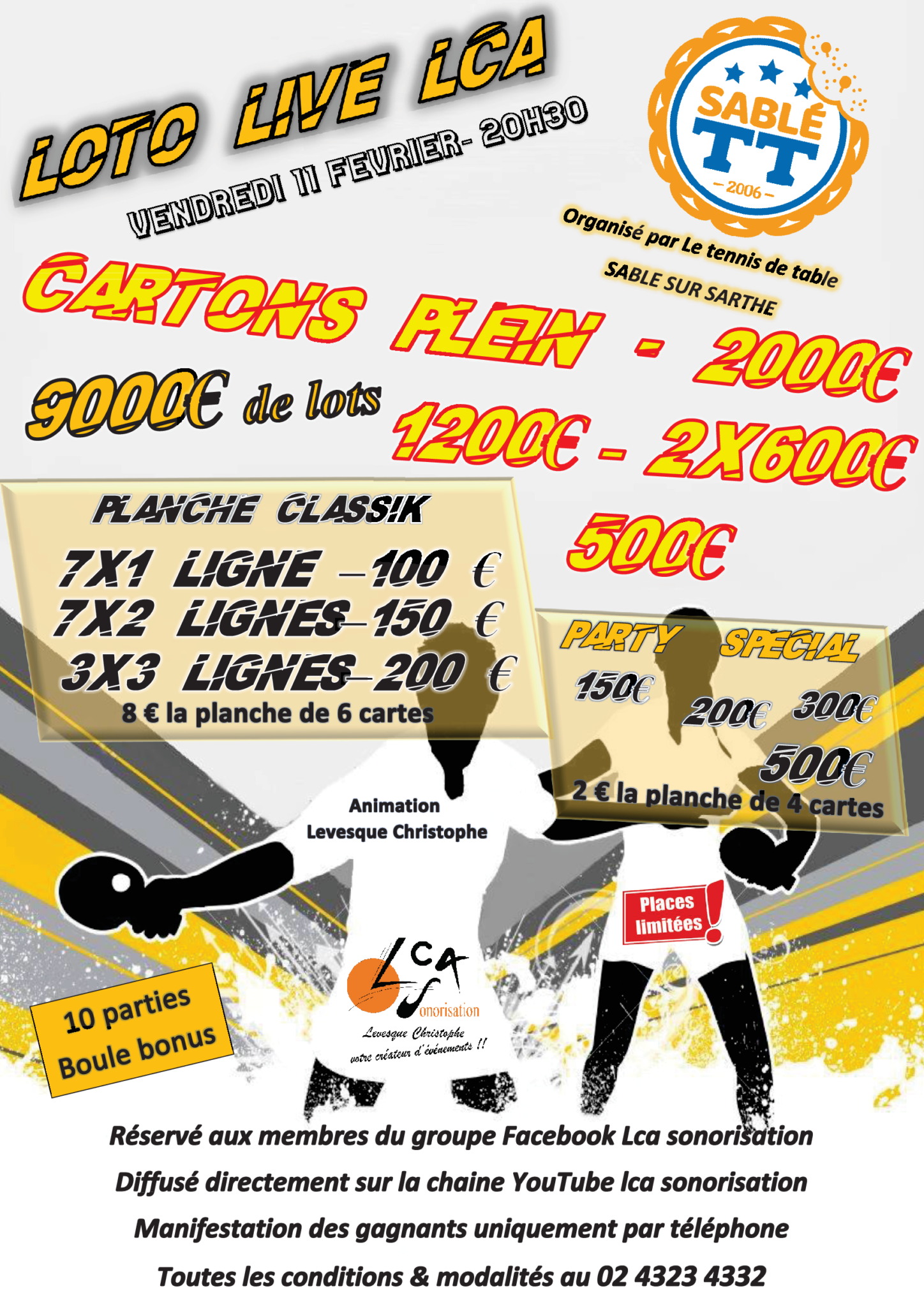 LOTO en ligne du 11 février animé par Christophe LEVESQUE - Sablé TT